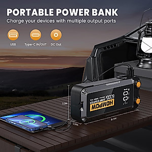 HOMPOW Jump Starter, 6000A Peak Portable 12V Car Battery Charger for All Gas and Up to 12L Diesel Engine, 28000mAh Jump Box with LED Light, USB, and LCD Screen