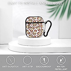 Cute Sloth and Mushroom AirPods 2 & 1 Case Cover Gifts with Keychain, Shock Absorption Soft Cover AirPods 2 & 1 Earphone Protective Case for Men Women