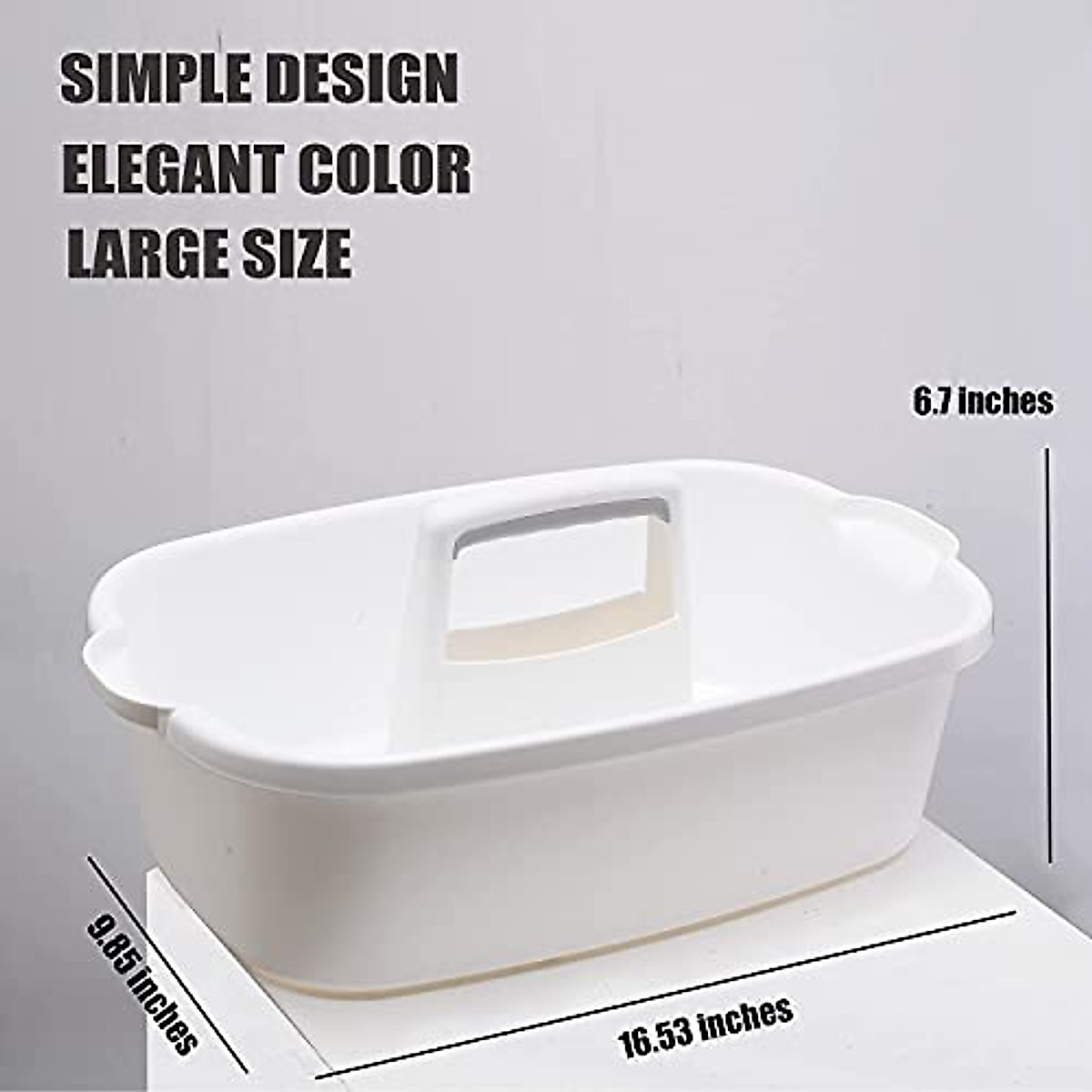 ALINK Large White Plastic Storage Caddy + Green Plastic Shower Caddy Basket