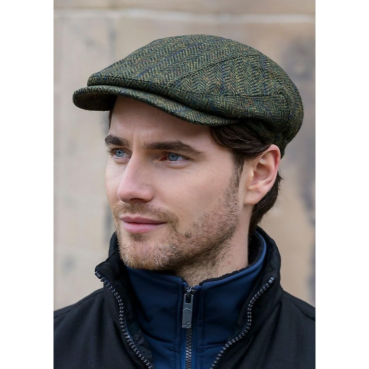 Irish Flat Cap for Men Made in Ireland Kerry Hat 100% Wool Tweed (Small)