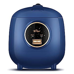 Bear Mini Rice Cooker 2 Cups Uncooked, 1.2L Portable Non-Stick Small Travel Rice Cooker, One Button to Cook and Keep Warm Function, Blue