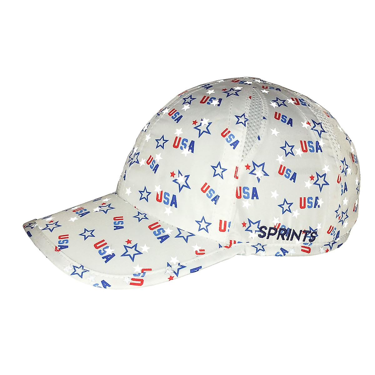 Sprints Race Day Performance Running Cap | The Lightweight, Quick Dry, Sport Hat, One Size, Unisex (USA Flash Reflective)