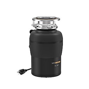 MAX DISPOSER Garbage Disposal 1/2 HP Easy install Quiet with Stopper Power Cord, Kitchen sink Food Waste Disposer Continuous Feed, Stainless Steel Grind Half Horsepower AC Motor Unit (MAX-3)