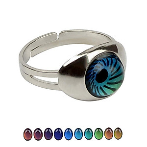 RIMOBUL Authentic Adjustable Mood Ring,Smiley Face，Magic Eyes - Pack of 3