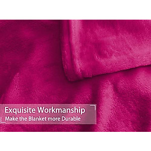 iMaylex Soft Puppy Flannel Fleece Blanket for Pet Dog Cat, Plush Microfiber, Cozy and Lightweight, Fuchsia, Pet, 19 x 27 inch (50 x 70 cm)