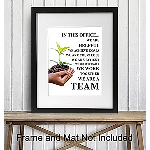 Office Wall Decor - Motivational Wall Art Quote - 8x10 Inspirational Wall Art Poster - Unique Gift for Boss, Managers, Team Leaders, Men Women - Unique 8x10 Room Decoration - UNFRAMED Picture Print