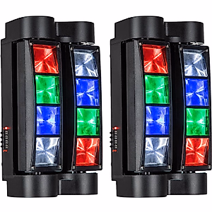 Spider Moving Head DJ Lights, Disco Party Stage Lights Indoor, Litake 8x10W RGBW Sound Activated DMX-512 Control Strobe Beam Lighting for Christmas Party Pub Festival Wedding Event Show, 2 Packs