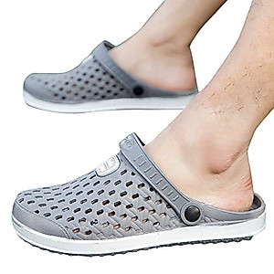KANGMOON Mens Mesh Sandals Garden Clog Shoes Breathable Outdoor Slippers Lightweight Walking Sandals