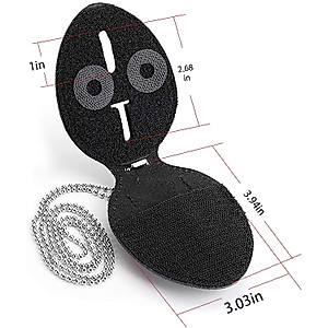 Police Badge Holder,Cowhide Universal Badge Holders Belt Clip,Metal Clip and Chain Included for Law Enforcement Officer Gifts (Black)