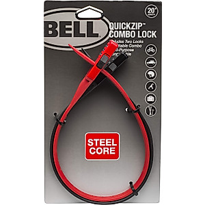 Bell QuickZip Zip-Tie Multi-Purpose Combo Lock 2 Pack Red/Black, One Size