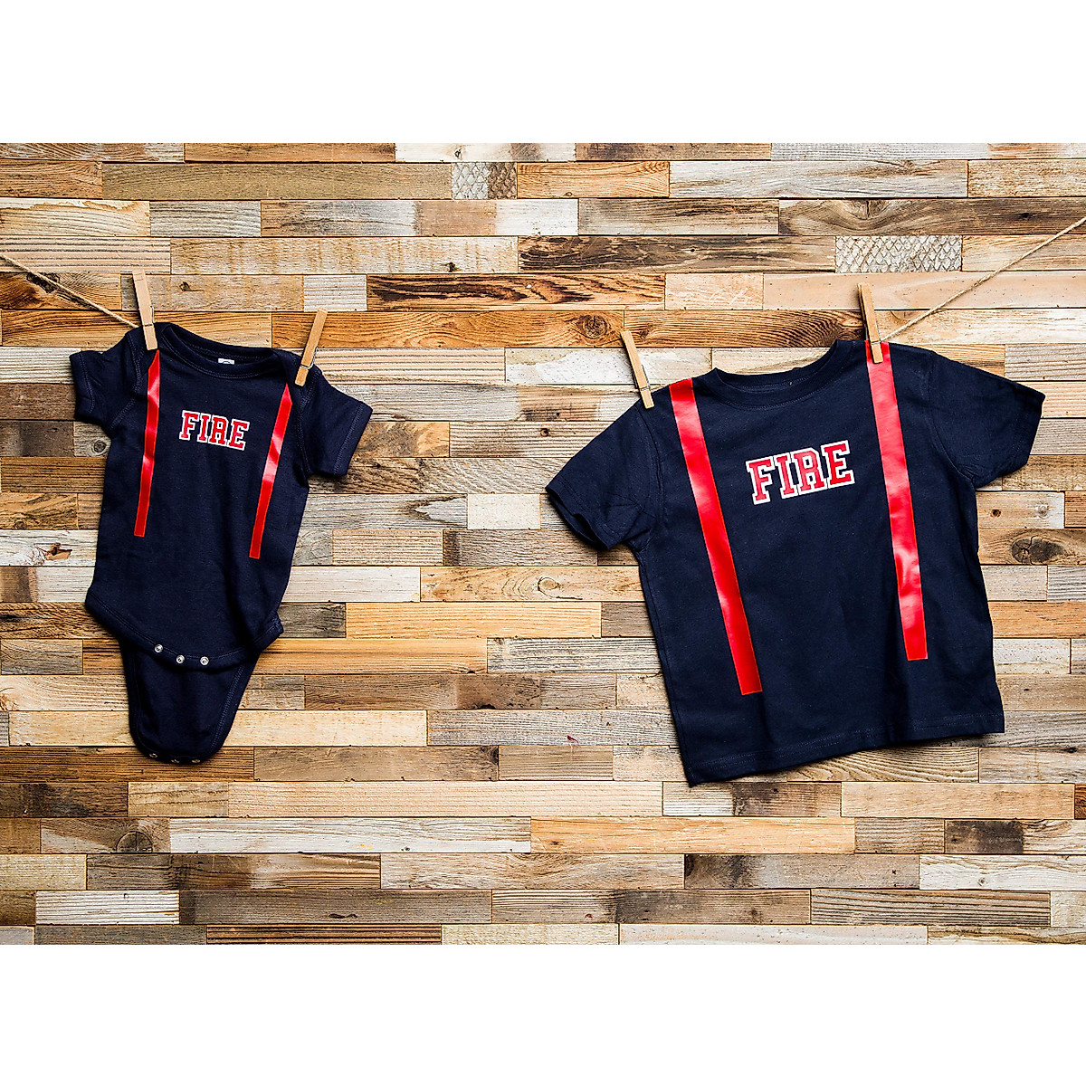 Fully Involved Stitching Firefighter Personalized Navy Baby Bodysuit (3 Months)