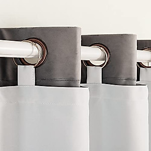 Melodieux Thermal Insulated 100% Blackout Curtain Liner for 84 Inch Long Curtains, Off White/Black, 40 by 80 Inch, 1 Panel, Rings Included