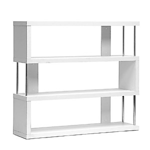 Baxton Studio Barnes 3-Shelf Modern Bookcase, White