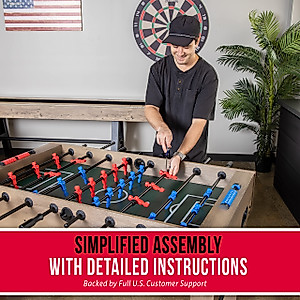 GoSports 54 Inch Full Size Foosball Table - Includes 4 Balls and 2 Cup Holders – Black, Oak, or White