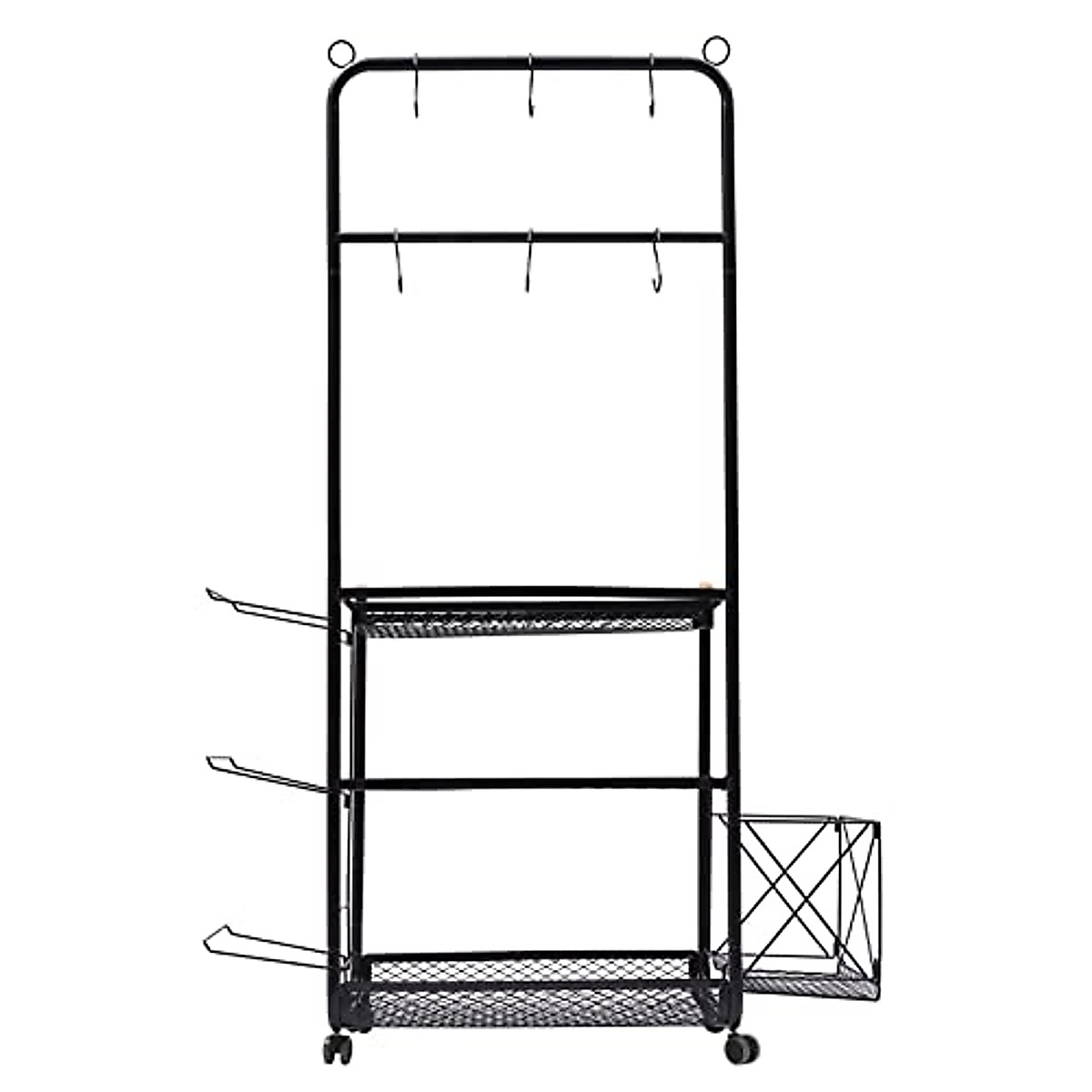 KenSyuInt 3-Layer Ball Storage Rack,Garage Ball Storage,Garage Storage System,Sports Equipment Storage Rack,for Indoor and Outdoor Equipment Placement(Black)