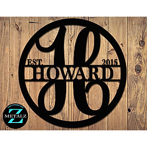 Personalized Metal Monogram Sign. Wedding Gift. Family Name Sign. Outdoor Name Sign. Anniversary. Last Name Sign. Metal Sign. Front Door.