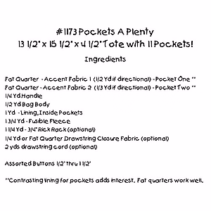 Whistlepig Creek Productions 1173 Pattern Pockets a Plenty