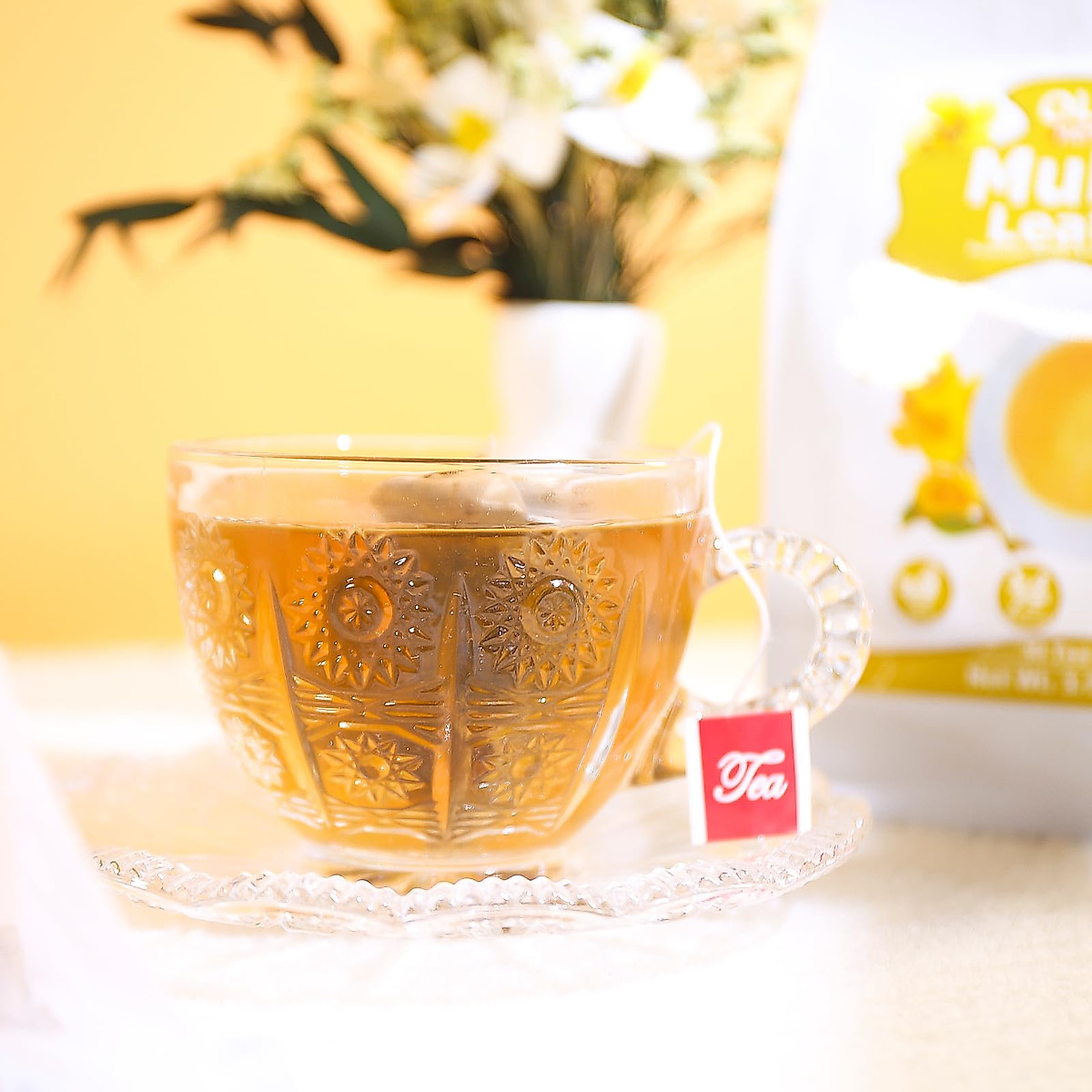 Olvvla - Mullein Tea Bags For Lungs - 3g X 30 Count - 100% Natural Mullein Leaf Tea - Lung Cleanse Herbal Tea - Non-GMO - Caffeine-free - Help Soothe & Relax