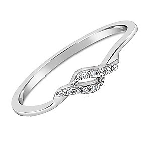 White gold cute diamond ring_O