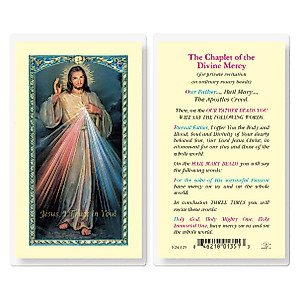 Chaplet of Divine Mercy Laminated Holy Cards, 25-Count Value Pack