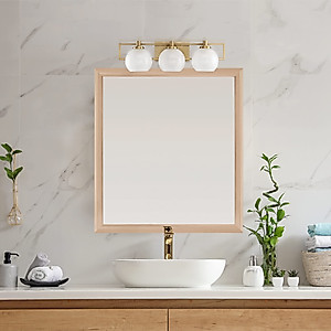 Designers Fountain 94503-BG 24in Cowen 3 Bathroom Vanity Light Fixture, Brushed Gold