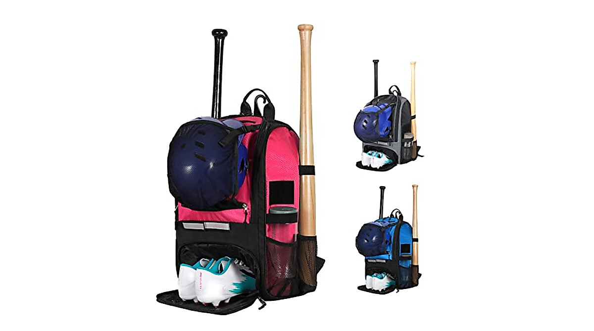 Pink Baseball Softball Bag with Shoe Compartment & Fence Hook