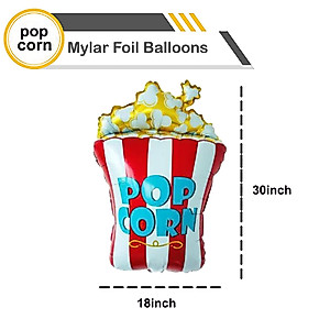 HBmemory Movie Night Balloons Set - Hollywood Opening Balloon Popcorn Mylar for Decorations | Film Clapboard Camera Hollywood-themed party Decorations| Carnival Theme