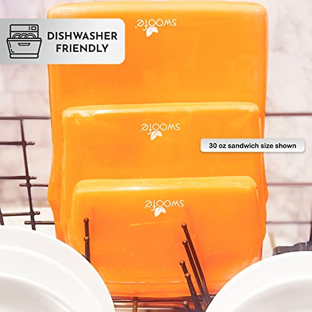 SWOOFE Reusable Silicone Food Bag | Sandwich Size 30 Oz (Coral) | Eco-Friendly | Plastic Free Storage Lunch Bag | Great for Cooking, Sous Vide, or Freezer use | Leakproof, Dishwasher-Safe.