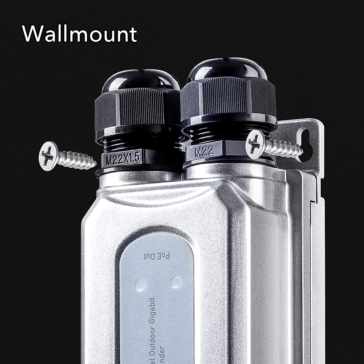 Cudy 2 Channel Gigabit Outdoor PoE Extender, IP67 Waterproof, 10/100/1000Mbps, PoE Repeater Amplifier Booster, Wall-Mount, Daisy Chain, 802.3bt at af