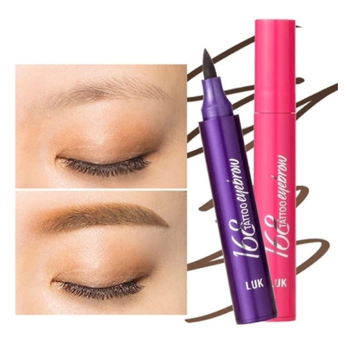Luk Fixx 7Days Eyebrow Tattoo Pen,Eyebrow Tint,Korean Makeup,Long Lasting,Eyebrow tattoos Waterproof,Brow Tint Kit,Waterproof eyebrow,Dark Brown