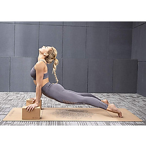 SNAKUGA Cork Yoga Block 2 Pack for Pilates, 9"x6"x4" Non-Slip & High Density Blocks for Meditation, Fitness and Stretching, Supportive and Flexibility Brick for Improve Poses Balance