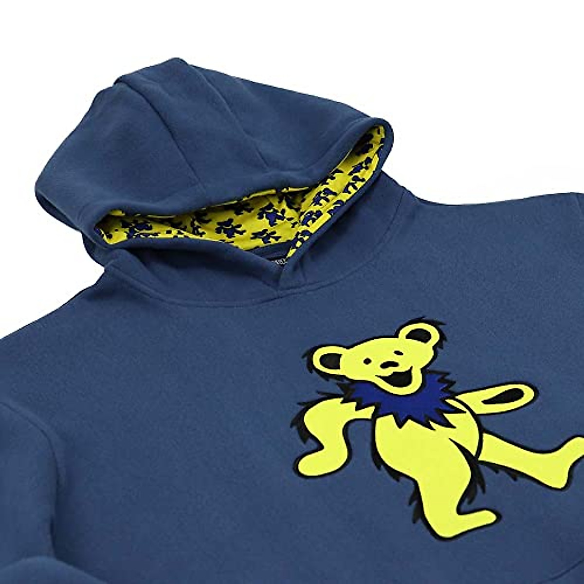 SEC.119 Grateful Dead Dancing Bear Men Classic Hoodie | Medium-Weight Fabric Hooded Sweatshirt | Navy | Officially Licensed Apparel | Extra Large