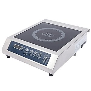 Large Commercial Induction Cooktop, 1800W Portable Countertop Burner, Professional Single Induction Cooker For Pro Chef, Stainless Steel Housing, 13 Temp Levels, Timer Preset, Auto-Shut-Off
