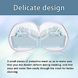 6 Pieces Bra Washing Bag for Laundry Mesh Wash Bag Laundry Bags Lingerie Bag Underwear Brassiere Washing Bags with Zipper for Women Laundry Storage (Pink)