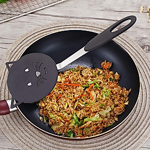 GOODFEER Nylon Turner cute Cat Shape Small heat resistant wok spatula for non stick cookware with stainless steel bracket for cooking, fish,eggs, pancakes, fried rice.