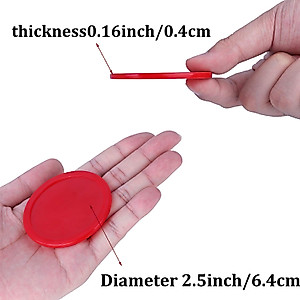 URATOT Air Hockey Pushers and Air Hockey Pucks Air Hockey Paddles, Goal Handles Paddles Replacement Accessories for Game Tables(4 Pushers, 8 Red Pucks and 8 Green Pads)