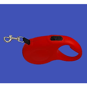 360° Tangle-Free Heavy Duty Retractable Dog Leash with Anti-Slip Handle, 16.4 ft Strong Nylon Tape, One-Handed Brake, Pause Lock Red