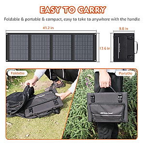 296Wh Portable Power Station with 40W Solar Panel, Solar Generator Outdoor Backup Battery Supply with AC Outlet for Camping, Home Emergency, Traveling, RV Trip