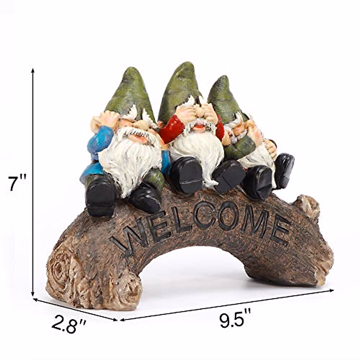 Gnome Garden Decor, Fairy Garden Welcome Sign Statues Whimsical Gnomes Sculptures for Yard Patio Outside Home