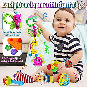 Baby Rattles 0-6 Months - 14 Pcs Baby Rattle Toys Set Infant Toys for 0-3 Months Baby Toys 3-6 Months Newborn Toys with Teething and Wrist Socks Rattle for 0 1 2 3 4 5 6 7 10 12 Month Babies Boy Girl