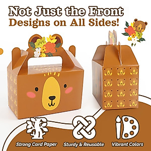 24 Pack Woodland Animals Party Favors Boxes - Forest Theme Goodie Bags for Kids, Perfect for Baby Shower, Woodland Birthday Party Decorations & Supplies, 6x3x3.5 Inches