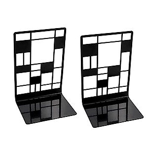 Wonzonewd File Sorters 2 Pcs/Pack Metal Bookends Creative Hollow-Out Book Stands Creative Gift Non-Slip Bookends Book Supports