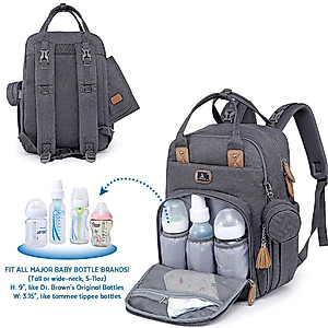 Dikaslon Diaper Bag Backpack, Stroller Hooks, Large Unisex Baby Bags with Changing Pad, Pacifier Case and Universal Stroller Clips for Mom Dad