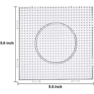 H&W 4PCS 5mm Fuse Beads Boards, Large Clear Pegboards Kits, with Gift 4 Lroning Paper (WA3-Z1)