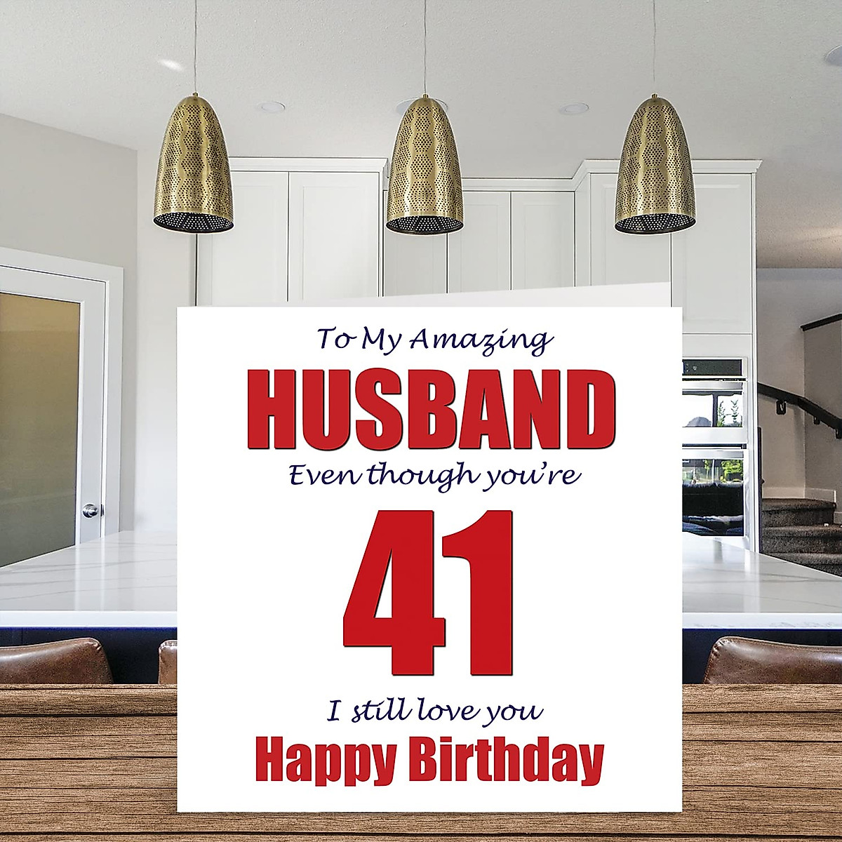 Funny 41st Birthday Cards for Husband - 41 I Still Love You - Happy Birthday Card for Husband from Wife Partner, Forty-One Forty-First Hubby Gifts, 5.7 x 5.7 Inch Joke Humor Greeting Cards