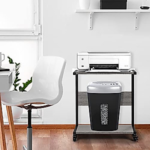 Computer Tower Stand, C-Shape Tall 2-Tier Pc Stand, Computer Tower Floor Stand with Lockable Wheels,Mainly Placed Computer Cases and Printers，Suitable for School, Office, Home(Grey)