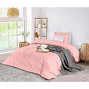 Utopia Bedding Duvet Cover Twin Size Set - 1 Duvet Cover with 1 Pillow Sham - 2 Pieces Comforter Cover with Zipper Closure - Ultra Soft Brushed Microfiber, 68 X 90 Inches (Twin/Twin XL, Pink)