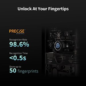 Aqara Smart Lock U100, Fingerprint Keyless Entry Door Lock with Apple Home Key, Touchscreen Keypad, Bluetooth Electronic Deadbolt, IP65 Weatherproof, Supports Apple HomeKit, Alexa, Google, IFTTT, Gray