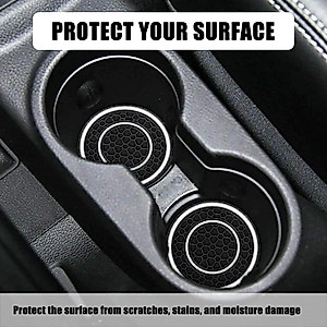 ZKFAR 2 PCS 2.75 Inches Car Cup Coasters, PVC Double Coil Drink Coaster, Car Insulated Coaster, Automotive Anti Slip Cup Holder Insert Coaster, Universal for Most Cars, Trucks, Vans, Boats (White)