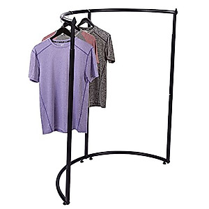 SSWBasics Half Round Black Clothes Rack - 64” Usable Hanging Space on Rack